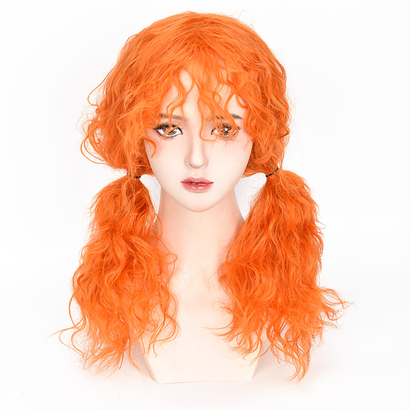 Halloween Long Pumpkin Devil Wig - EZPARTYSTORE